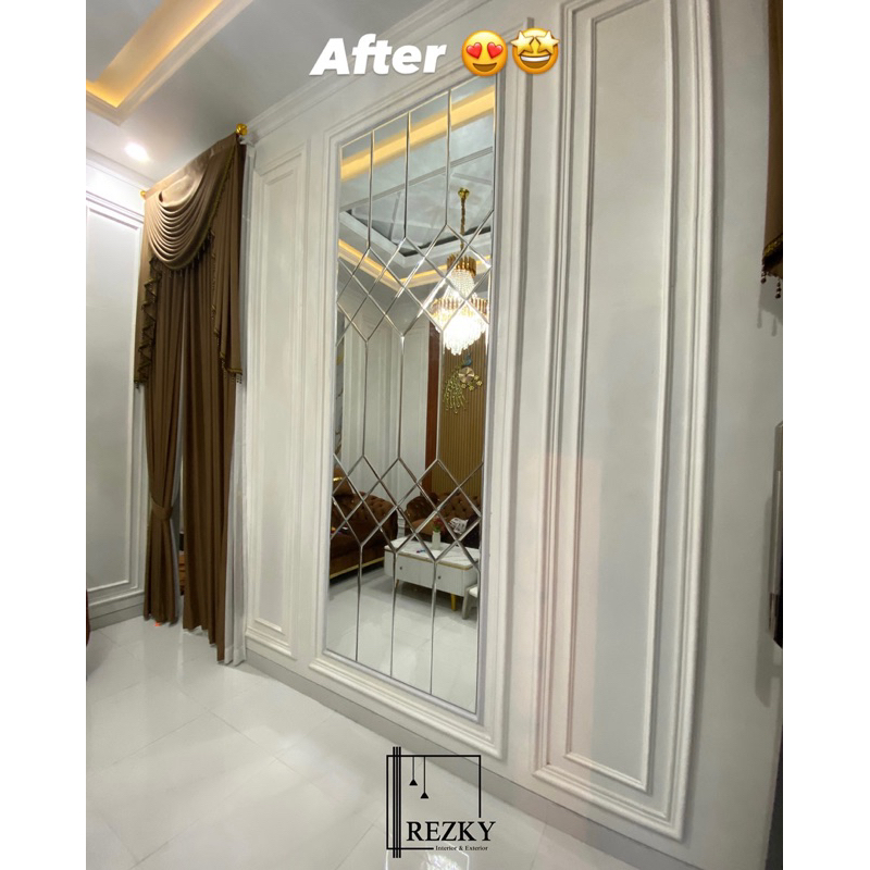 Jual Custom Model dan Ukuran Kaca Bevel 5mm dan Pemasangan / Pemasangan ...