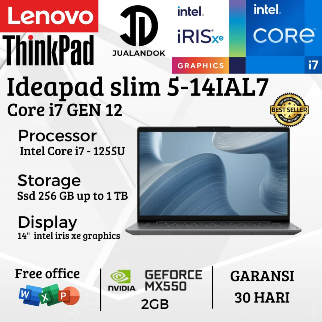 Jual Laptop Lenovo Ideapad Slim 5-14IAL7 Core i7 Gen 12 - RAM 16GB ...