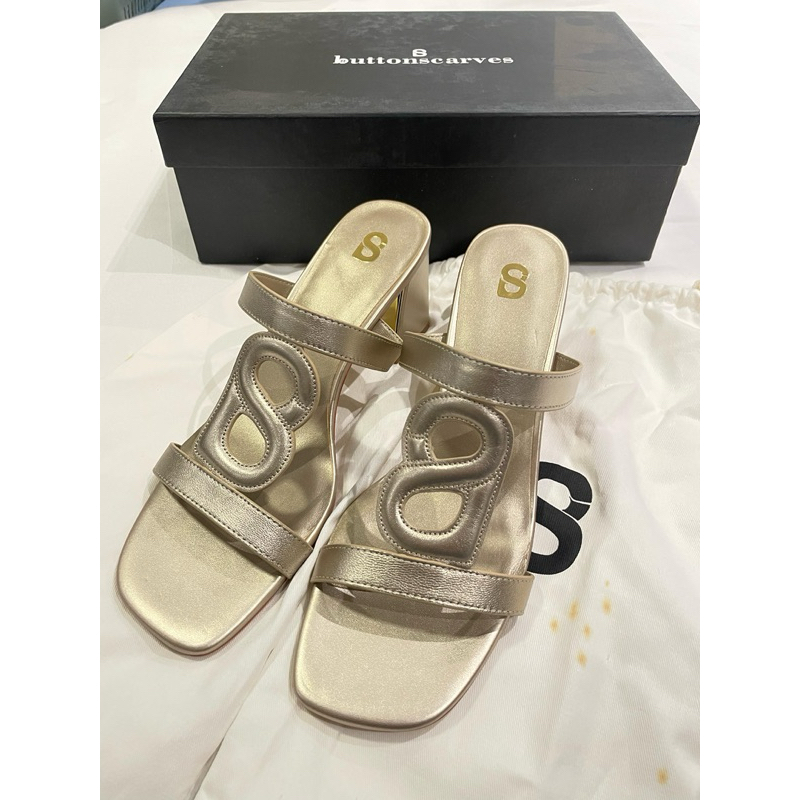 Jual NEW Kefi Heels Bronze Buttonscarves | Shopee Indonesia