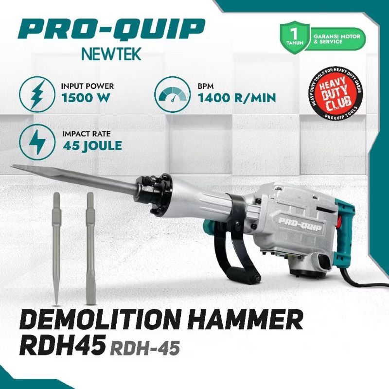 Jual Jack Hammer 45 Joule PRO-QUIP RDH45 / Demolition Hammer 45 Joule ...