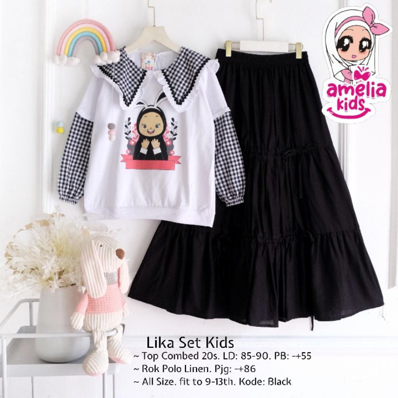 Jual BIMY SHOP [100% ORI AMELIA KIDS] JIJE || LIKA SET ROK KIDS TOP ...