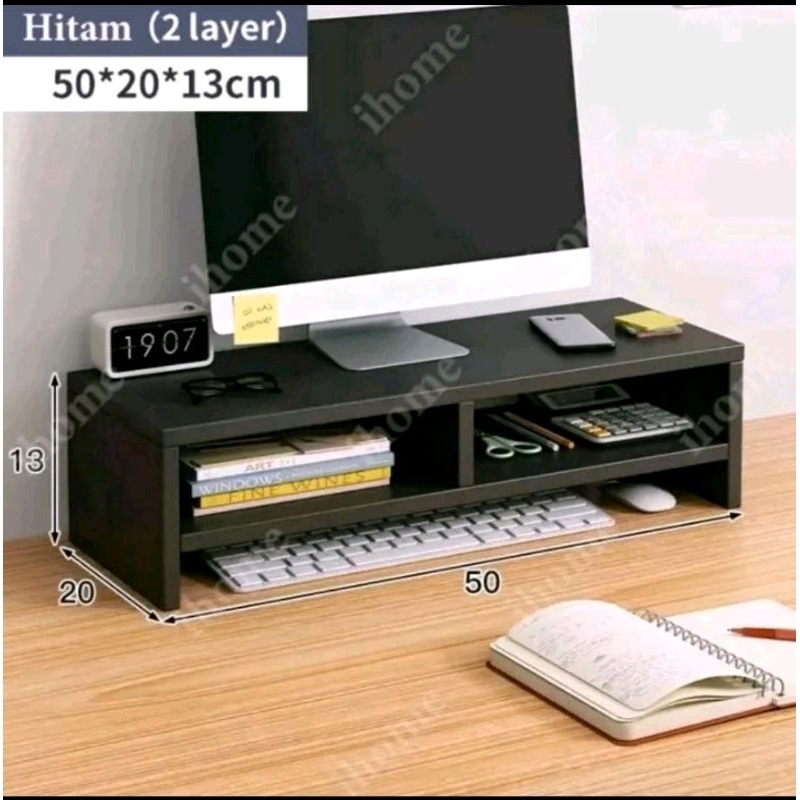 Jual BARU Stand monitor meja laptop 2 Susun Meja belajar anak kayu ...