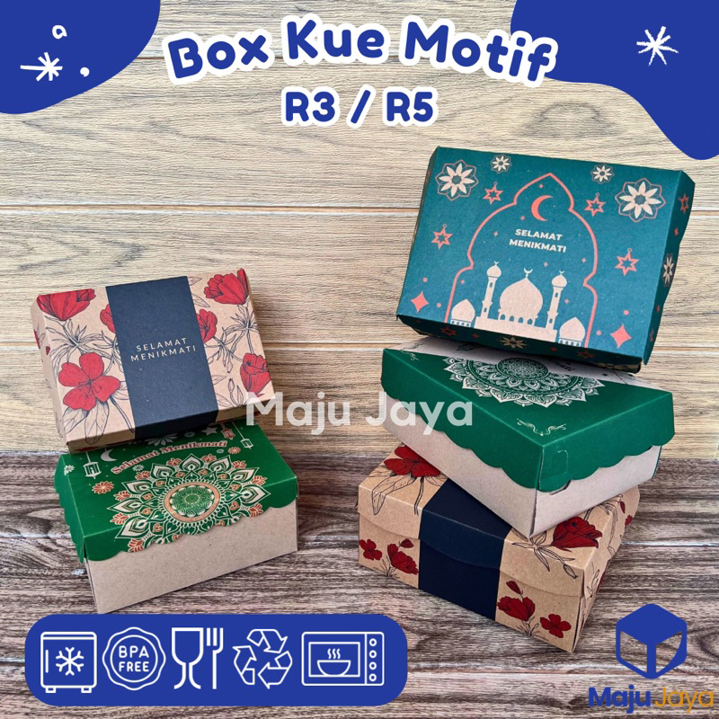Jual Maju Jaya - Box Snack Kue Motif Selamat Menikmati Bunga R3 R5 ...