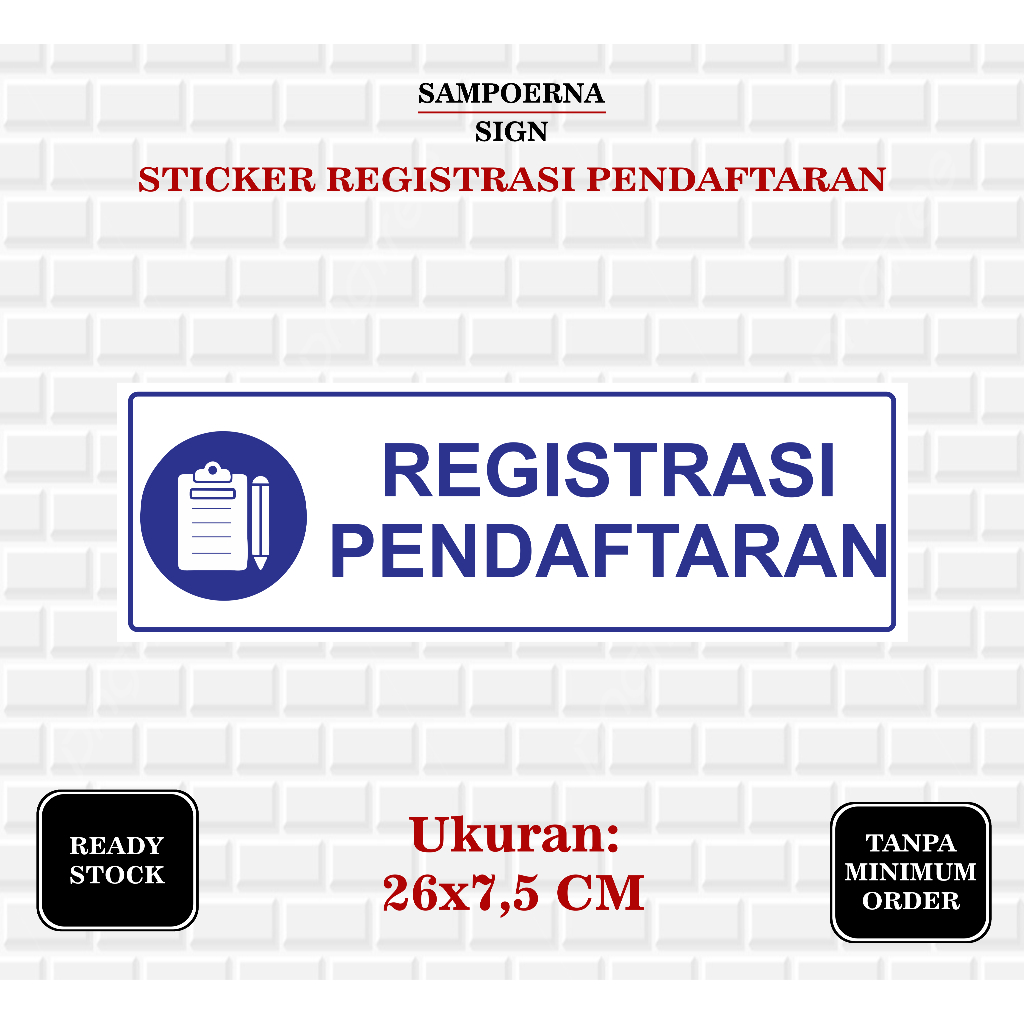 Jual Sticker Ruang Registrasi / Stiker Pendaftaran / Registrasi ...