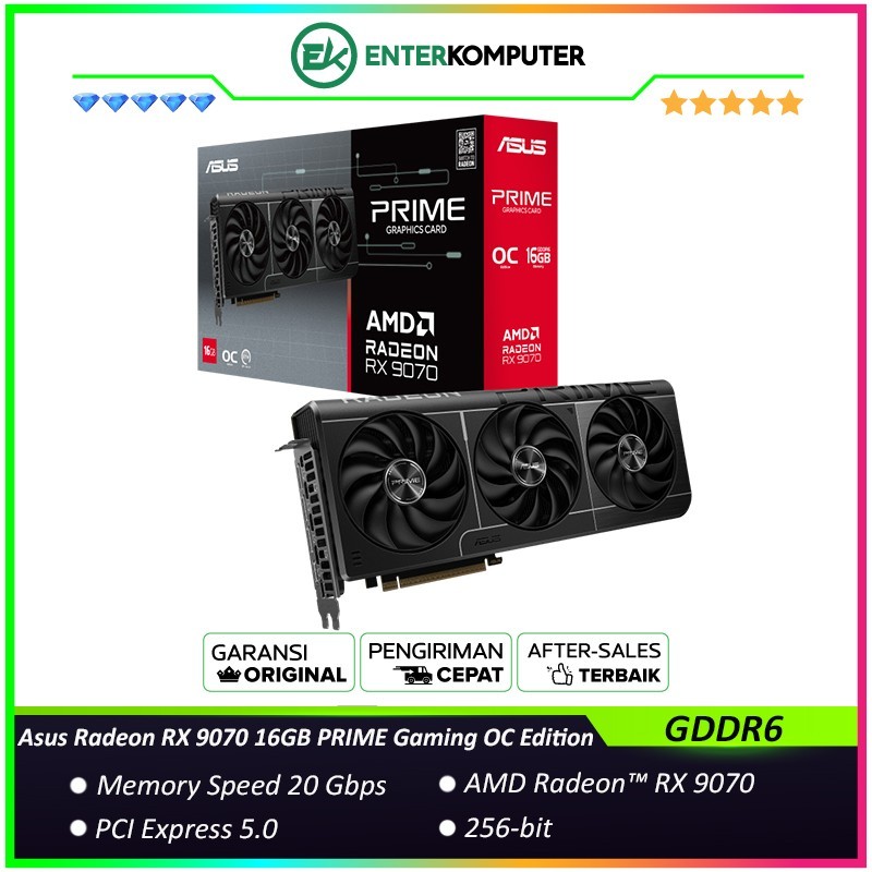 Jual Asus Radeon RX 9070 16GB GDDR6 PRIME Gaming OC Edition | Shopee ...