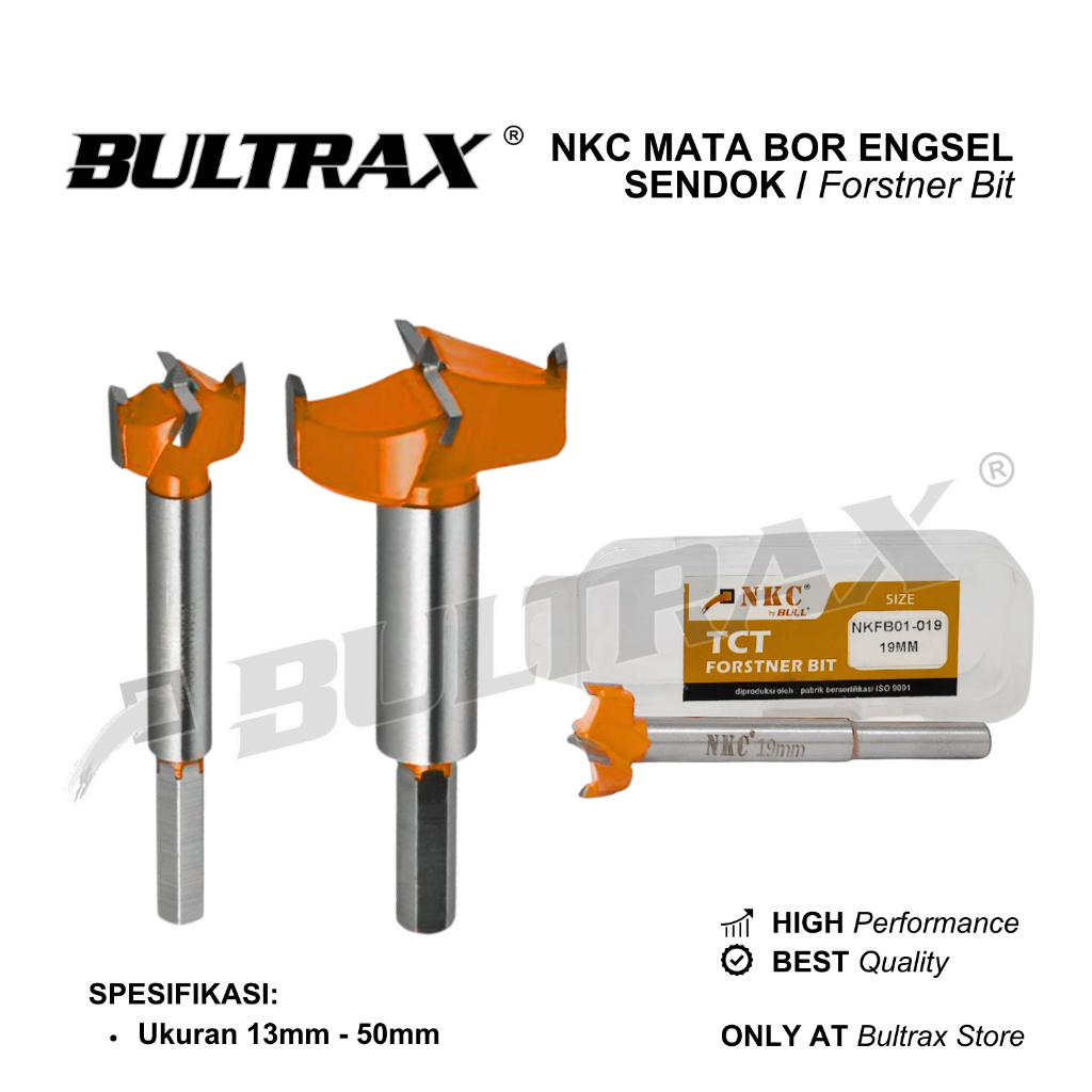 Jual NKC Forstner Bit TCT 13mm-50mm / Mata Bor Engsel Sendok / Hole Saw ...