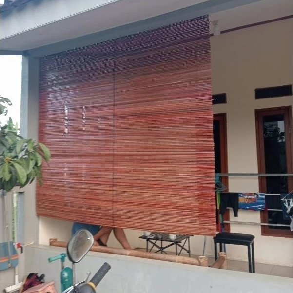 Jual TIRAI BAMBU TIRAI GULUNG OUTDOOR INDOOR NATURAL & PLISTUR ukuran 2 ...