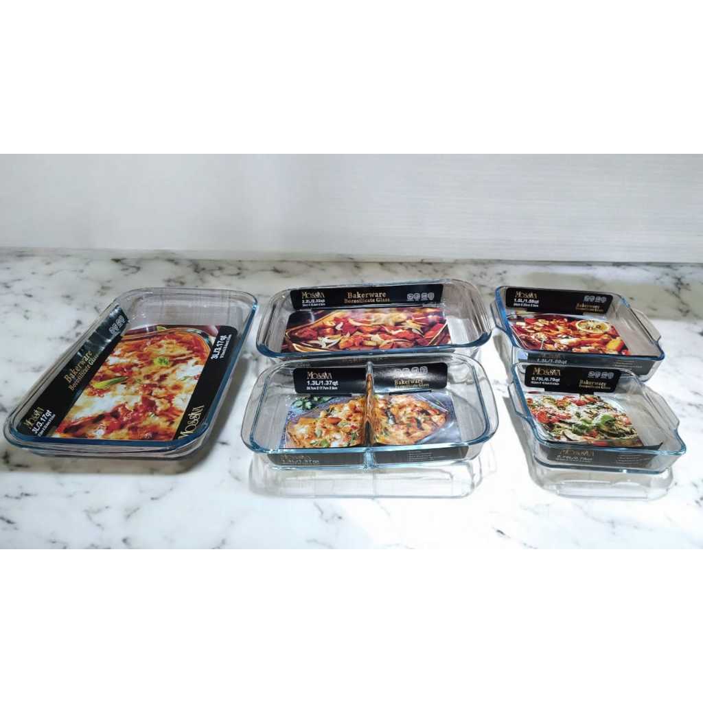 Jual Mossiva Baking Tray Loyang Kaca Segi 0,75L/1,5L/2,2L/3L | Shopee Indonesia