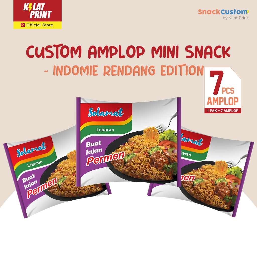 Jual Custom Amplop Snack Mini Lebaran Angpao THR Ala Indomie Rendang ...