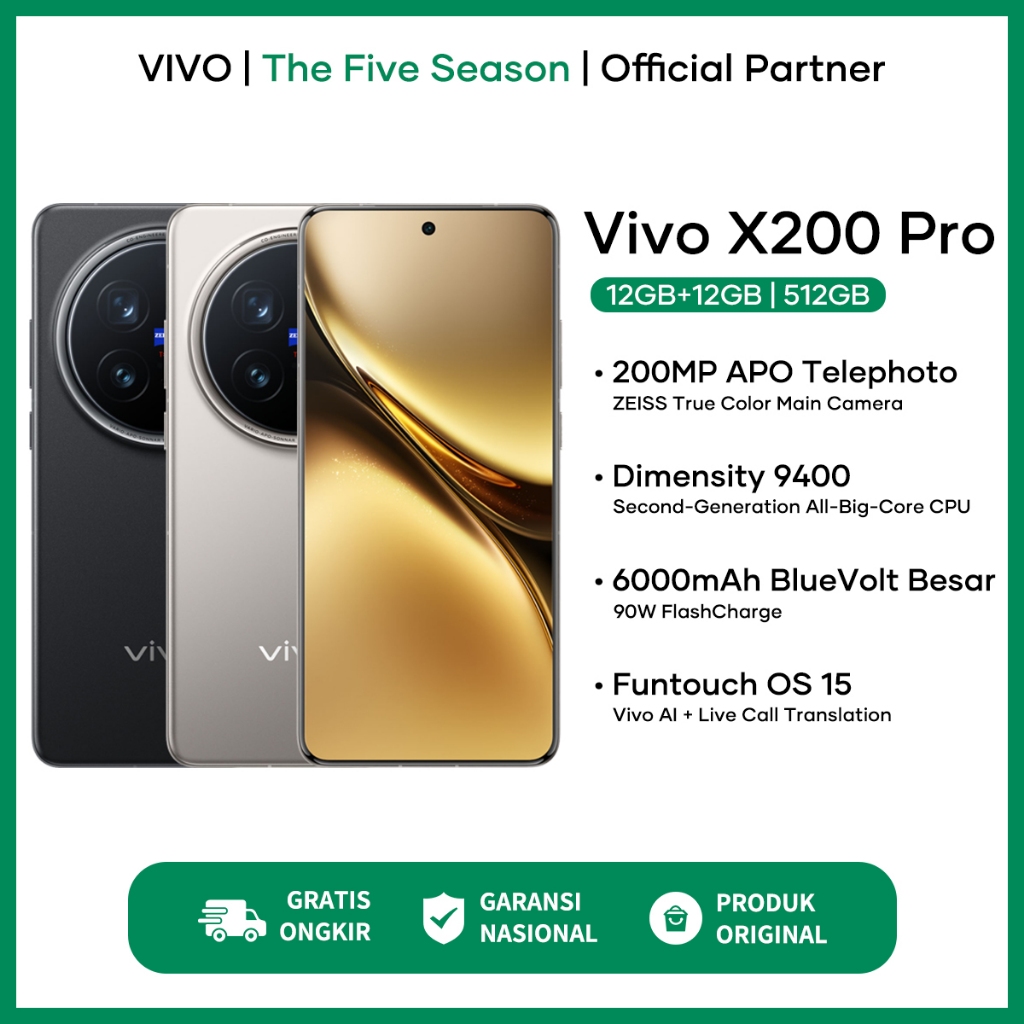 Jual Vivo X200 Pro 5G (16/512GB) - Garansi Resmi Vivo Indonesia | Shopee Indonesia