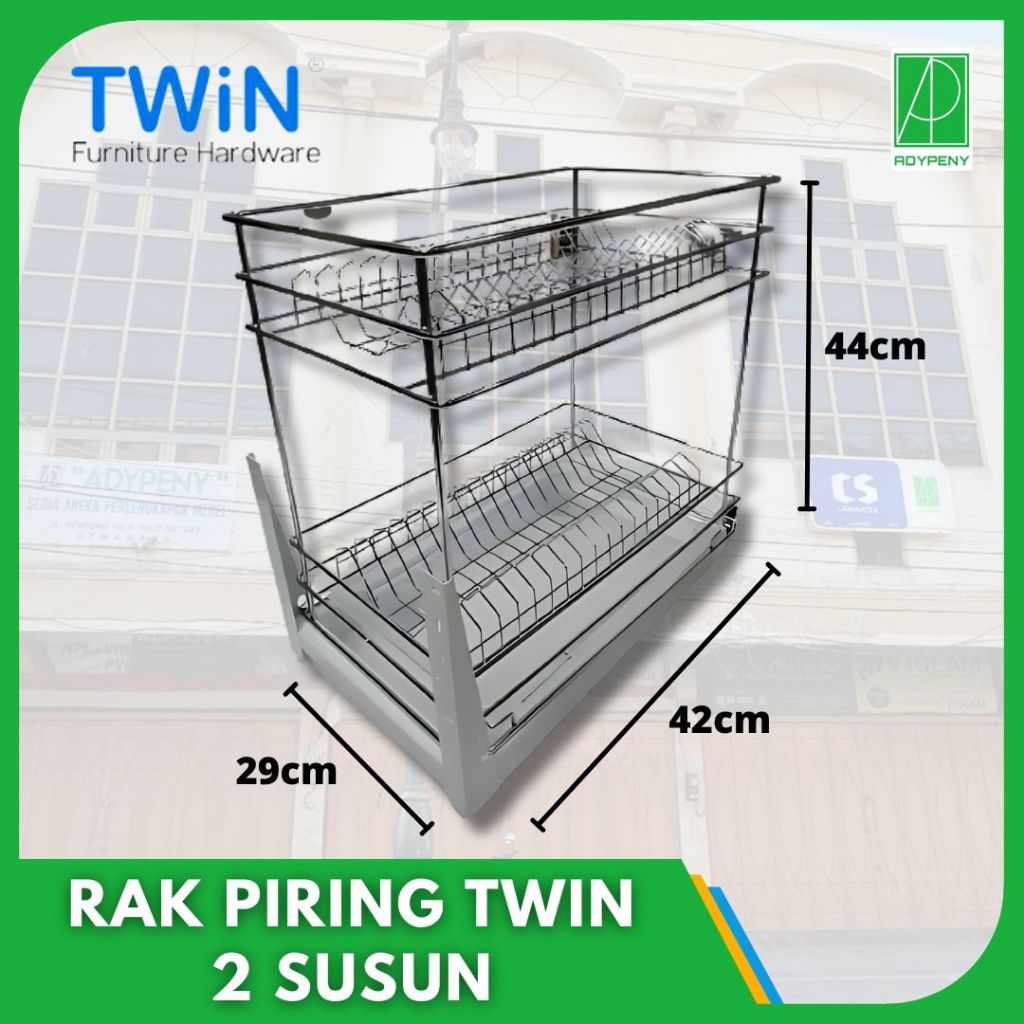 Jual Rak Piring Bawah Tarik Twin Stainless Kitchen Set Dapur 2 Susun ...