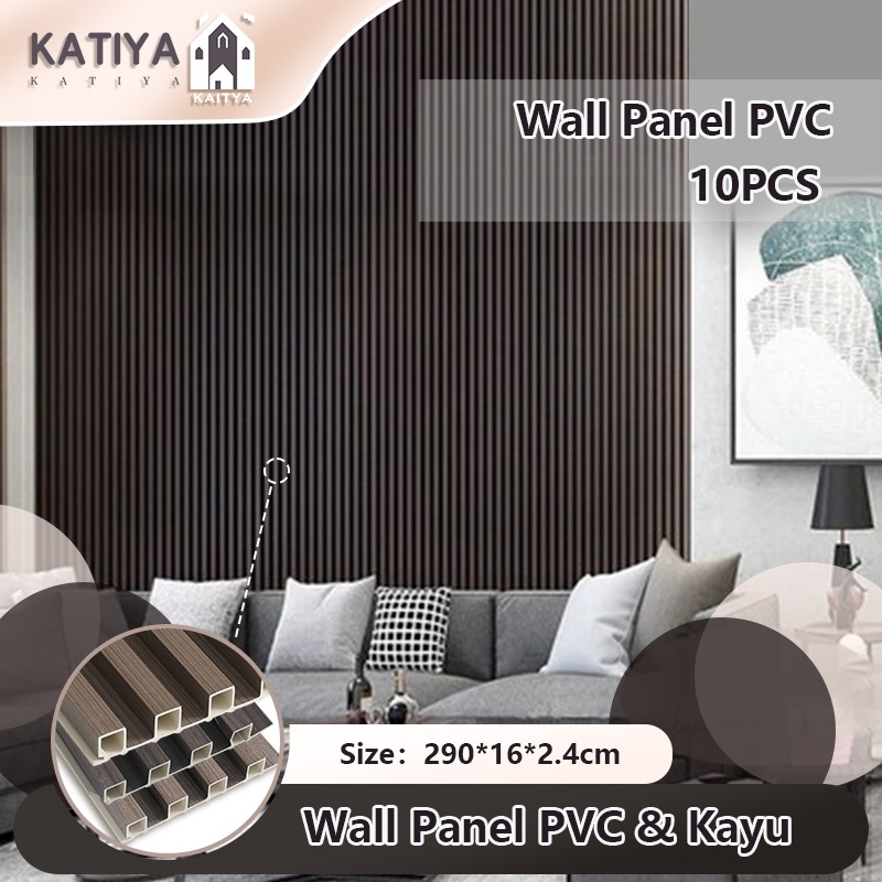 Jual katiya_shop-1 BOX 10 PCS Wall Panel WPC 2,9 Meter Wood Panel PVC ...