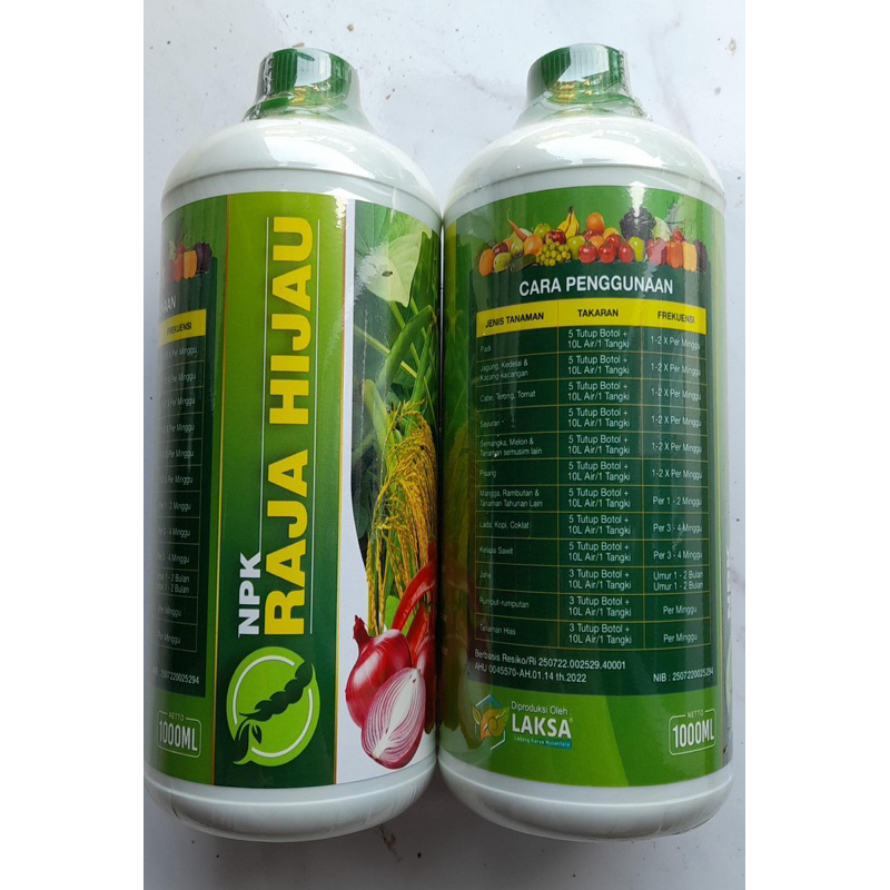 Jual Pupuk NPK Cair (RAJA HIJAU 1L)Plus Giberelin Acid untuk Meningkatkan Kualitas Panen Dan ...