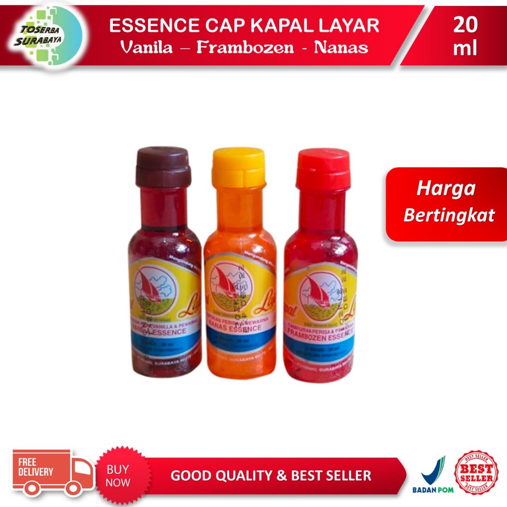 Jual Essence Cap Kapal Layar 20ml (Vanila/Frambozen/Nanas) Esen Vanili ...