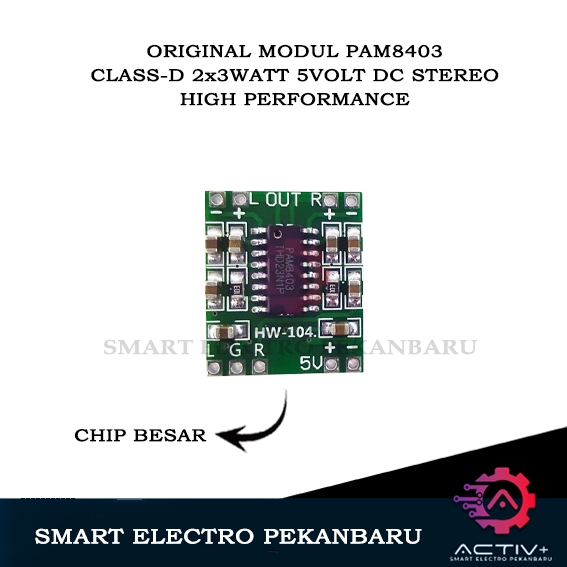 Jual ORIGINAL MODUL PAM8403 MINI AMPLIFIER CLASS D 2x3W 5V DC CHIP ...