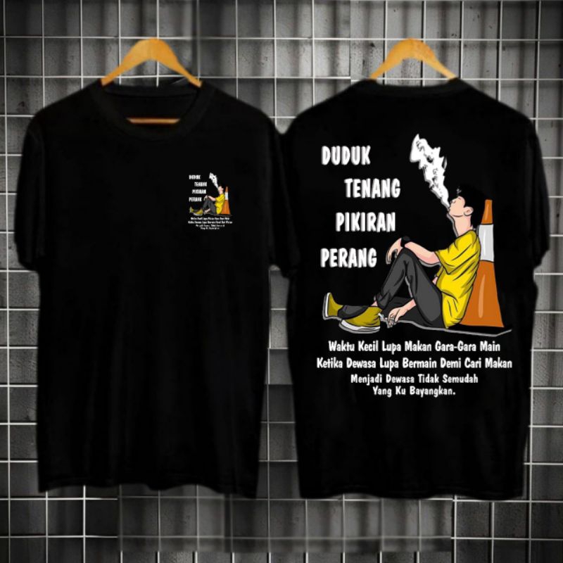 Jual Kaos Pria Tshirt Distro Size M L XL XXL Motif Kata Kata Duduk ...