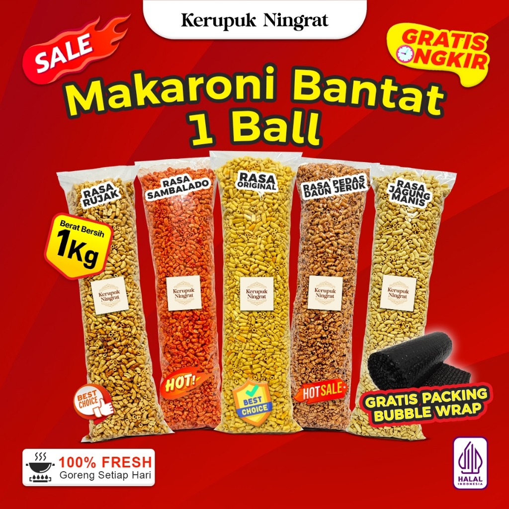 Jual makaroni bantat 1bal/makaroni bantet 1 kg/ makaroni bantat 3 ...