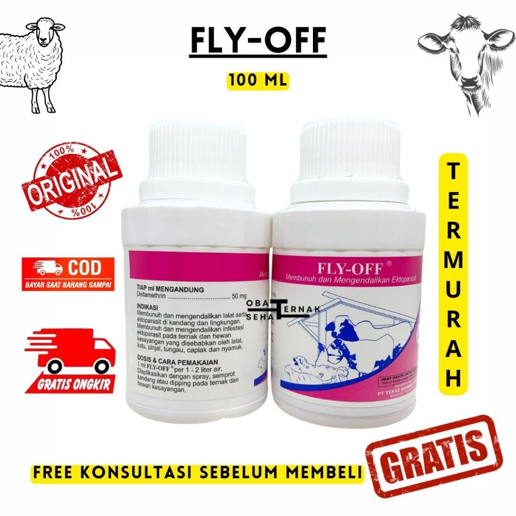 Jual FLY OFF 100ML - Obat Anti Lalat Kutu Nyamuk Pinjal Tungau Caplak ...