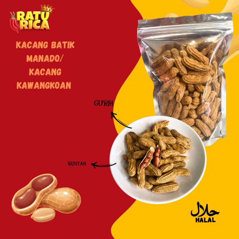 Jual 250 gram Ratu rica Oleh oleh khas Manado Kacang batik kacang ...