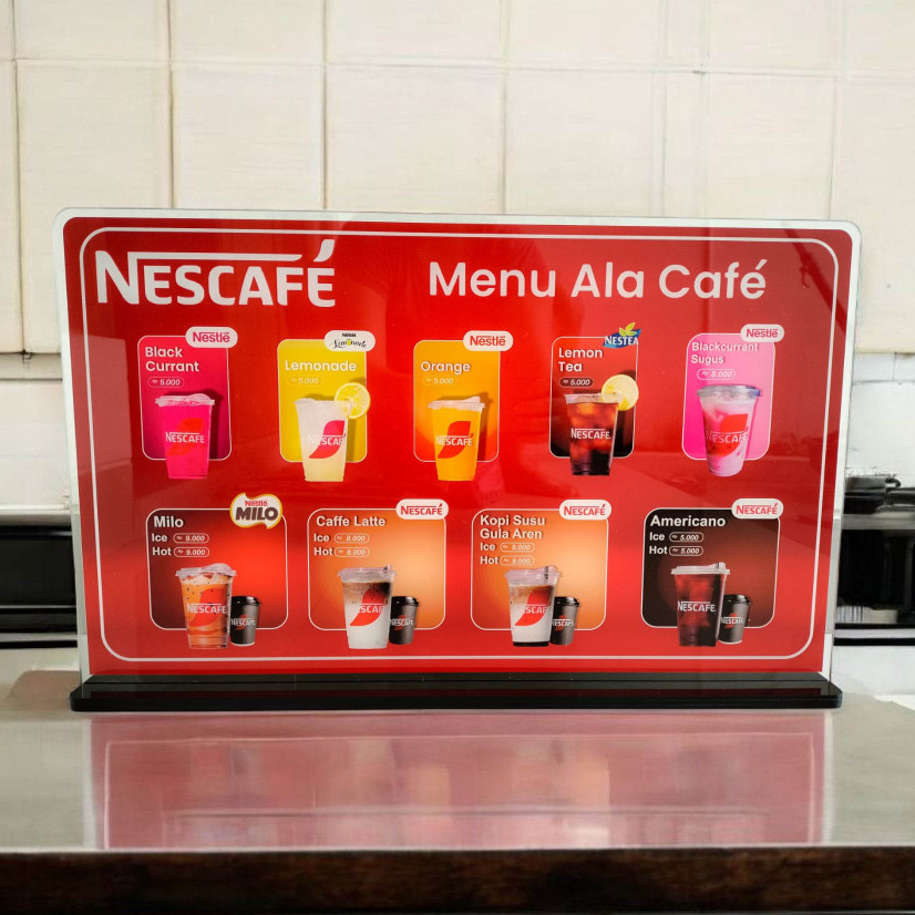 Jual Papan menu akrilik print uv / standing menu akrilik / menu akrilik ...