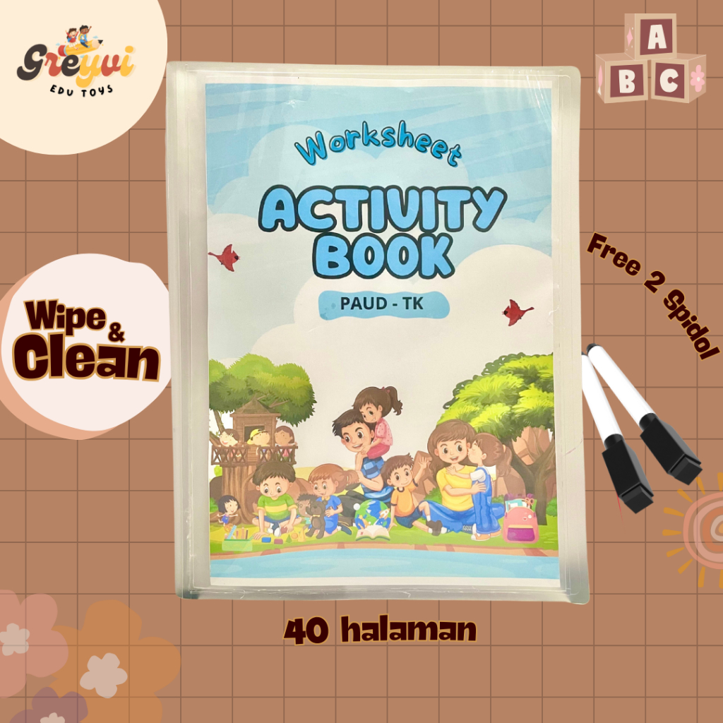 Jual Activity Book Worksheet Anak Paud TK Wipe And Clean Bisa Dihapus ...