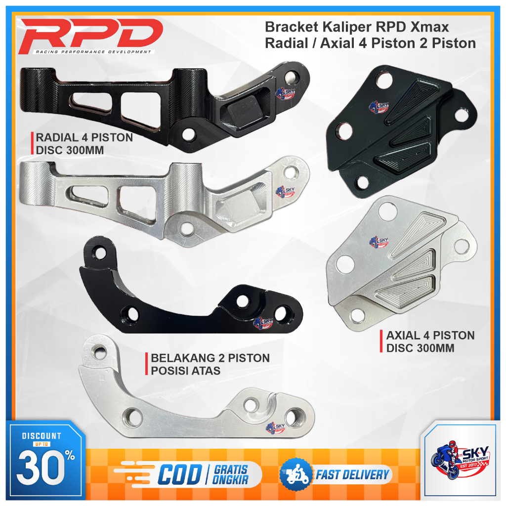 Jual Bracket Kaliper RPD Depan Belakang Xmax Old Connected 4 Piston 2 ...