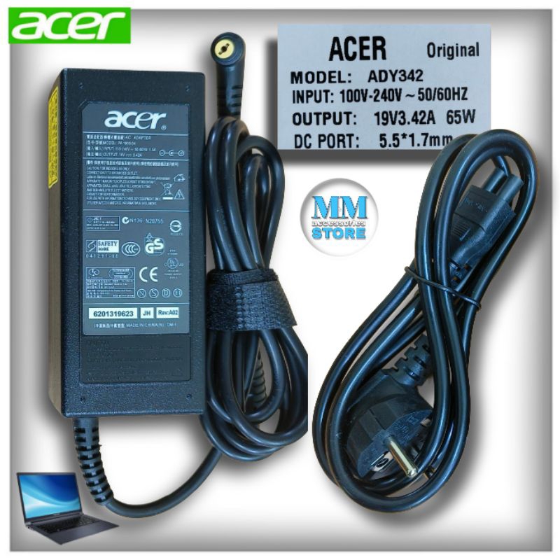 Jual Adaptor Charger Laptop Acer 19V 3.42A DC [ 5.5*1.7 ] Delta | Shopee Indonesia