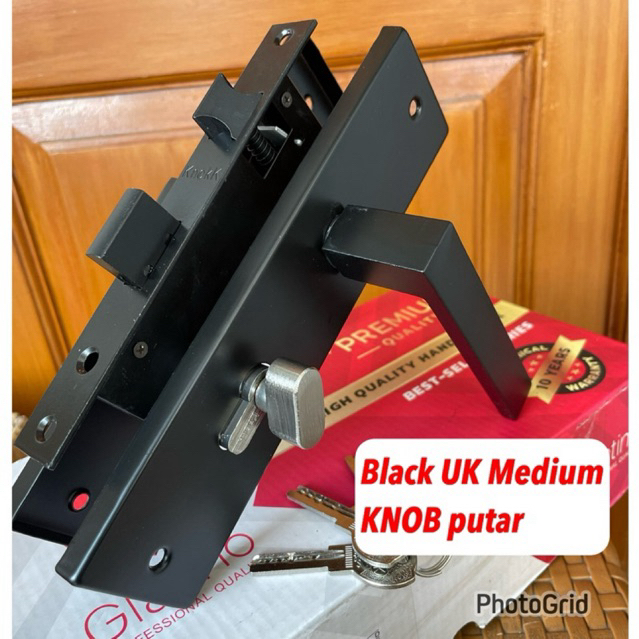 Jual Kunci Pintu Tanggung 20 Cm Hitam Knop Putar/ Kunci Pintu Ukuran ...