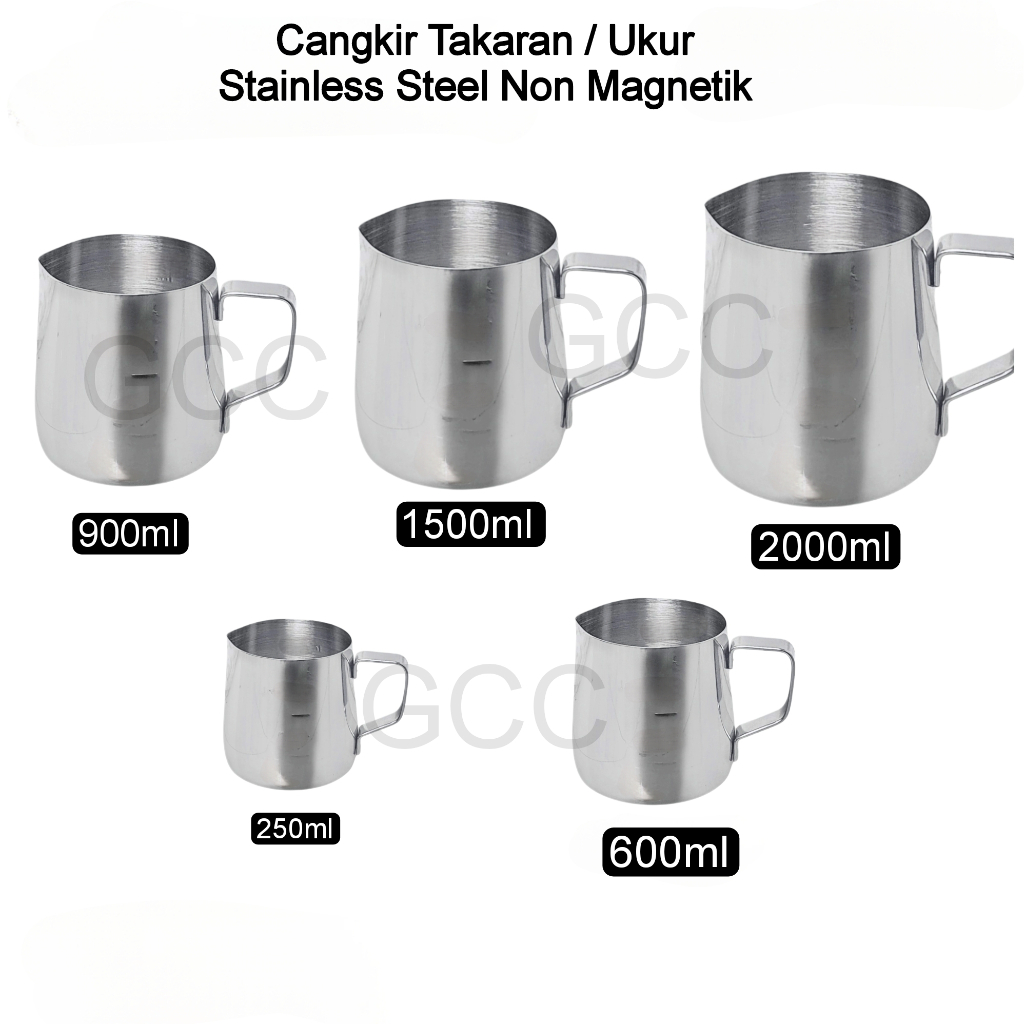 Jual Cangkir Takaran Kopi Gula Susu Milk Jug Stainless Non Magnetik ...