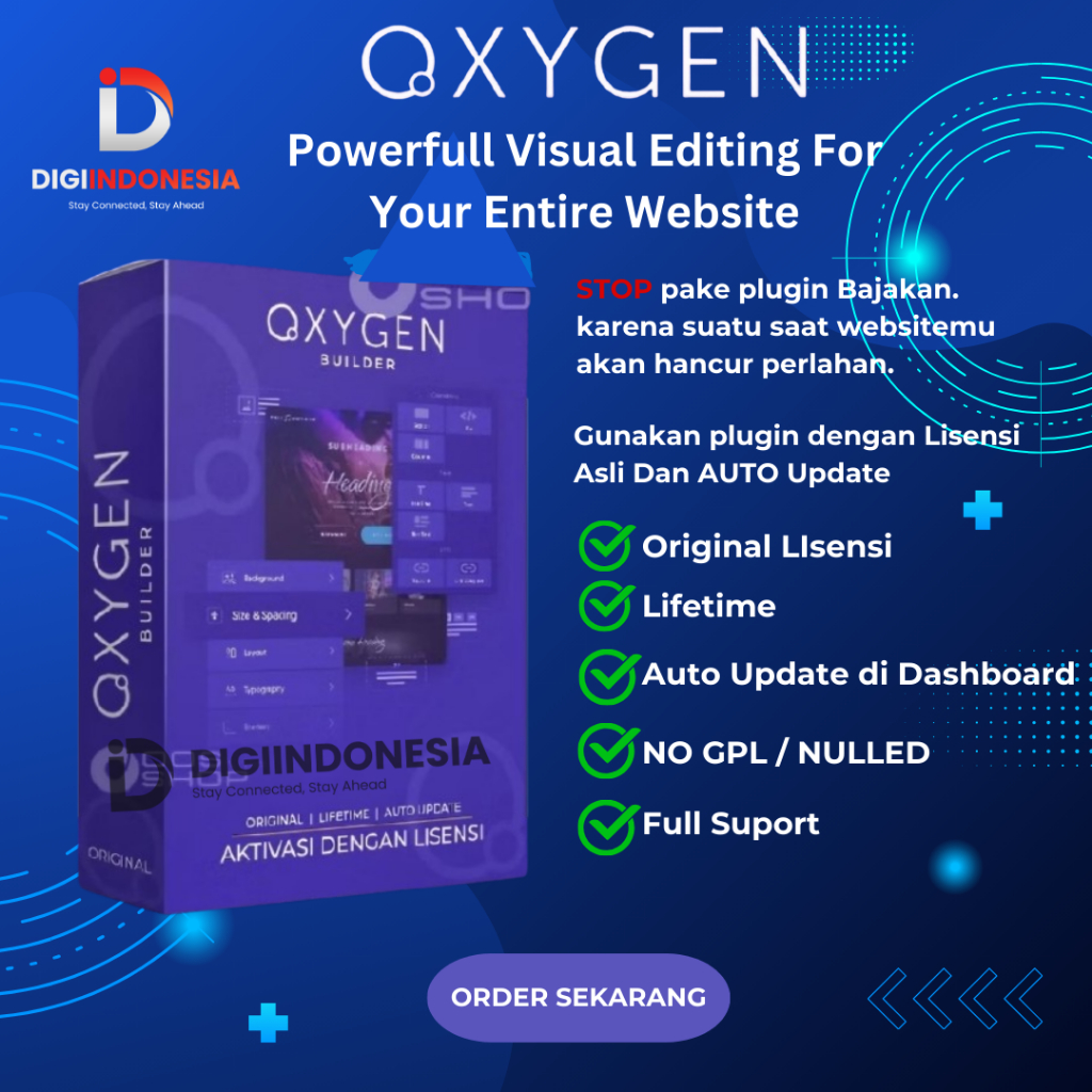 Jual Plugin Oxygen Builder Lifetime 100% Original + Full Personal Support Page Builder WordPress ...