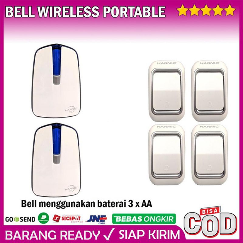Jual BELL WIRELESS 2 BELL - 4 REMOTE - BELL RUMAH-RUKO-KANTOR-HOTEL ...