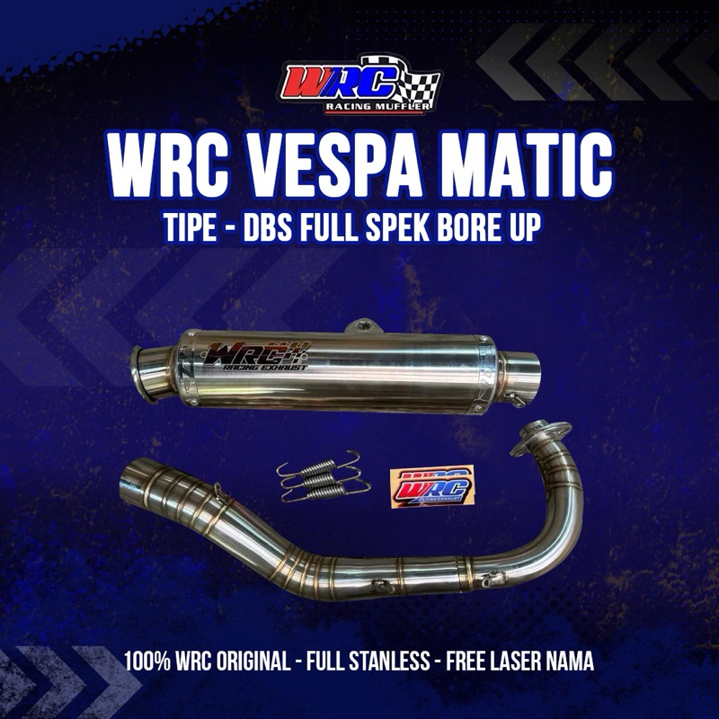 Jual WRC KNALPOT VESPA MATIC TYPE DBS FULL SPEK BORE UP FULL STANLESS ...