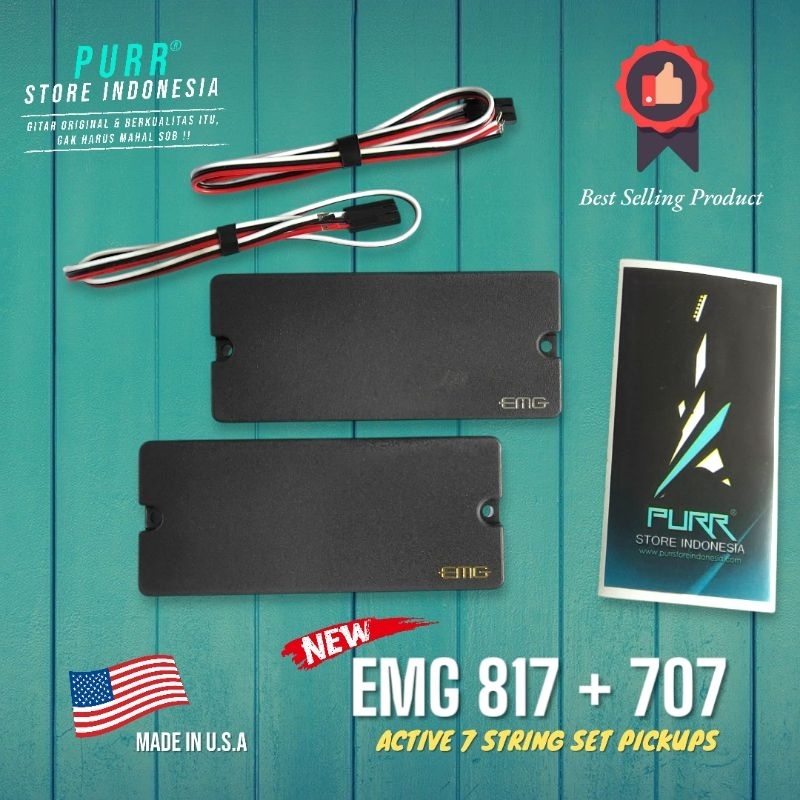 Jual NEW ITEM!!! PICKUP EMG 817 + EMG 707 ACTIVE BLACK - 7 STRING SET ...