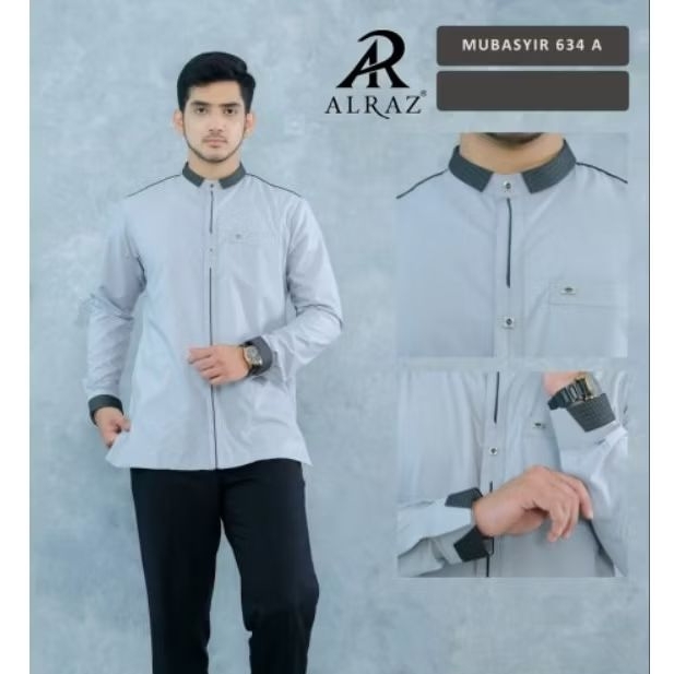 Jual Baju Koko Takwa ALRAZ MUBASYIR Lengan Panjang Manset | Outfit ...