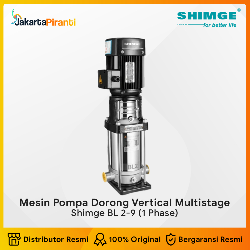 Jual Mesin Pompa Air Shimge Vertical Multistage 1PHASE 1.5HP - BL 2-9 ...