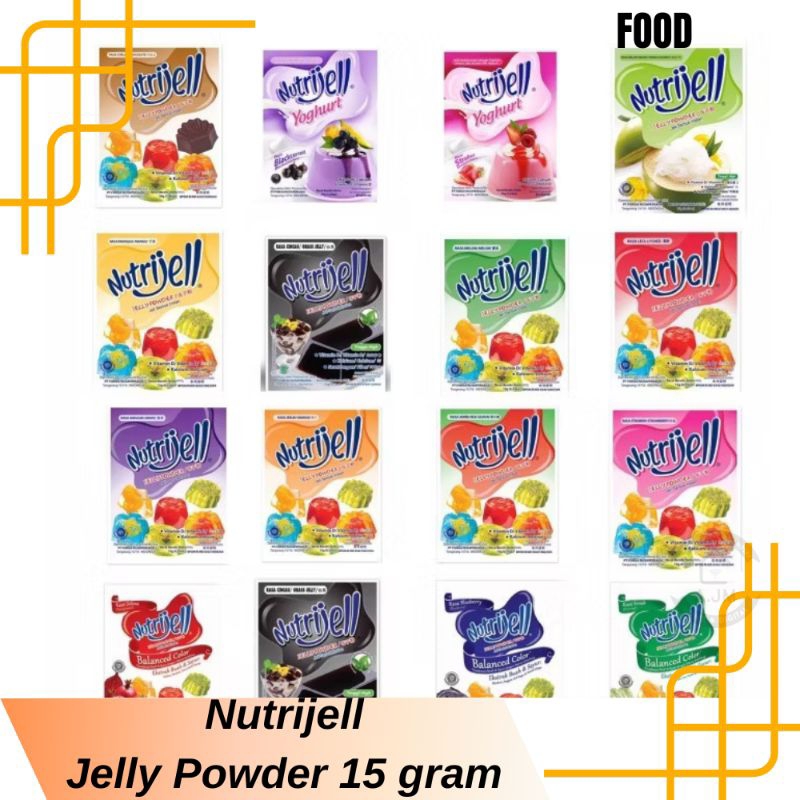 Jual Nutrijell Jelly Powder 15 Gram Plain Strawbery Melon Leci Mangga Kelapa Muda | Shopee Indonesia