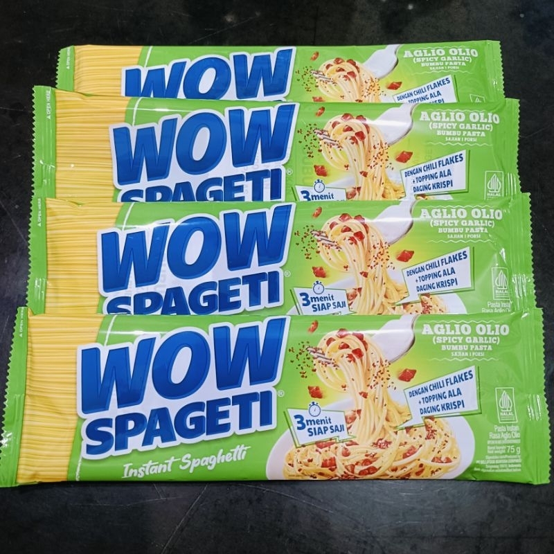 Jual WOW SPAGETI instan Aglio Olio Spicy Garlic, creamy carbonara dan ...