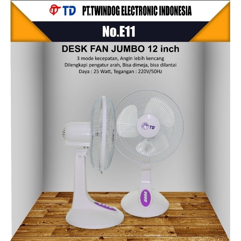 Jual Kipas Angin Meja 12 inch TD E-11 DUO 2 Fungsi Meja Dinding Desk Wall Fan | Shopee Indonesia