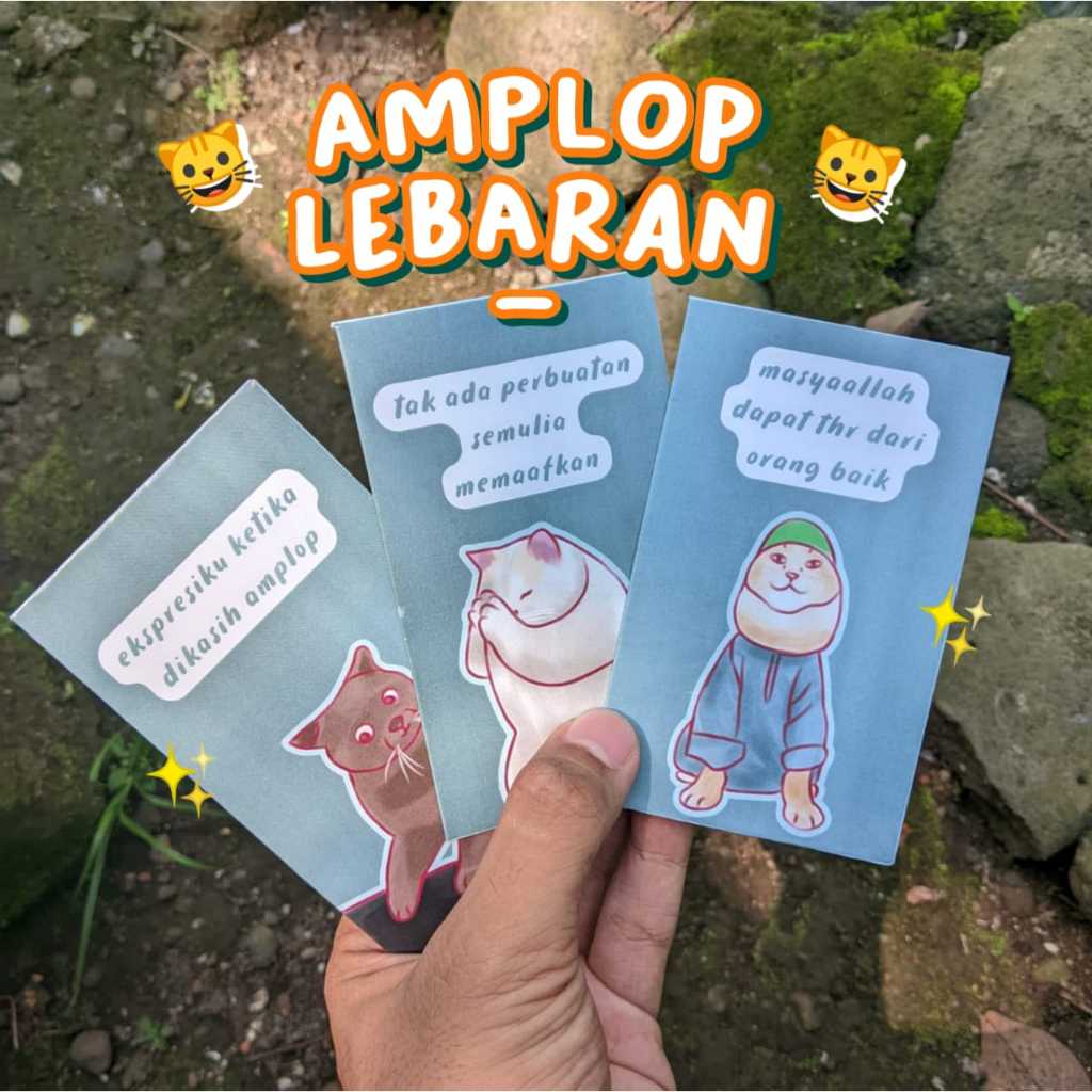 Jual (12 PCS) AMPLOP THR LEBARAN IDUL FITRI 2025 - KUCING GEMOY ...