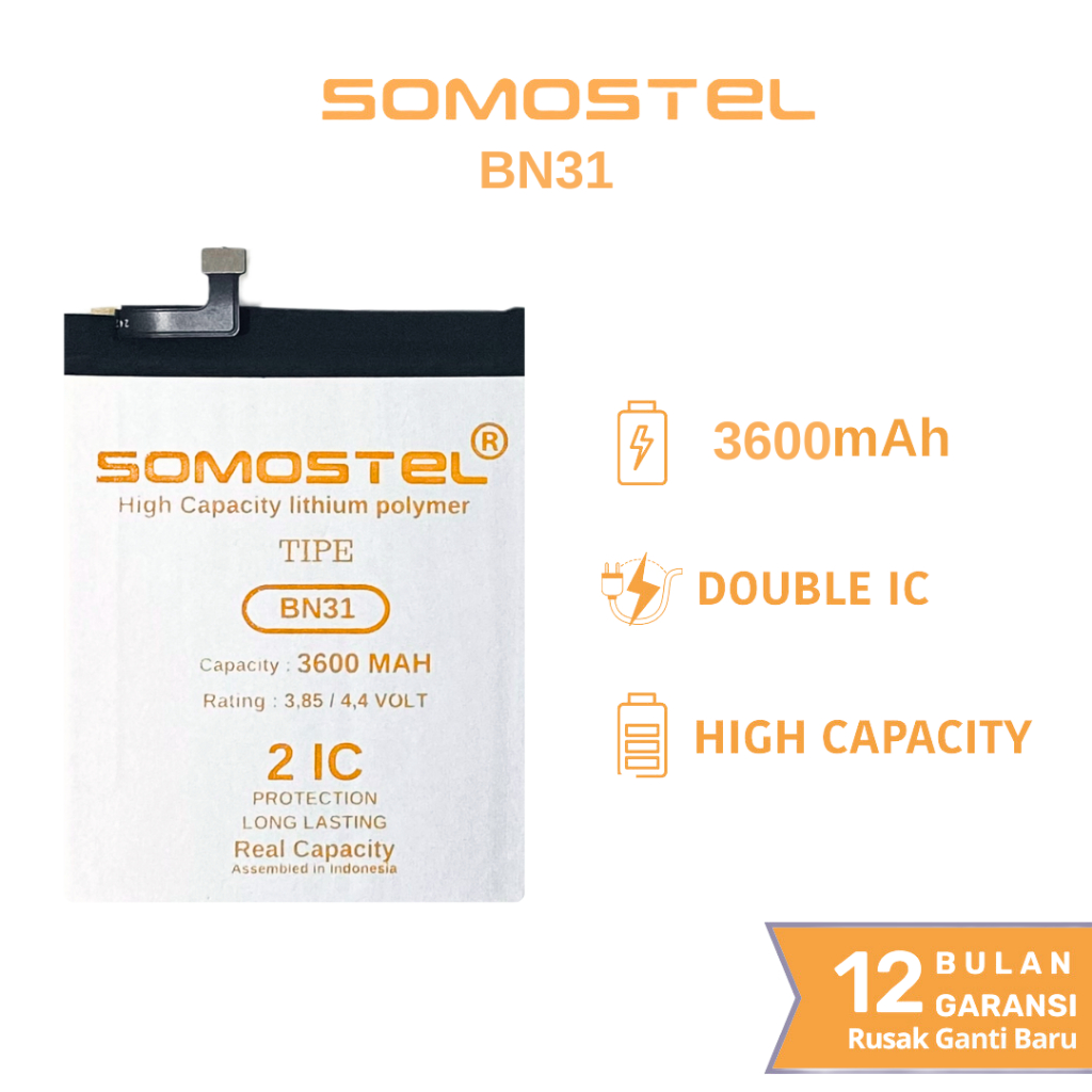 Jual Somostel - BN31 Redmi Note 5A/Note 5A Pro/Note 5A Prime/Mi A1/Mi ...