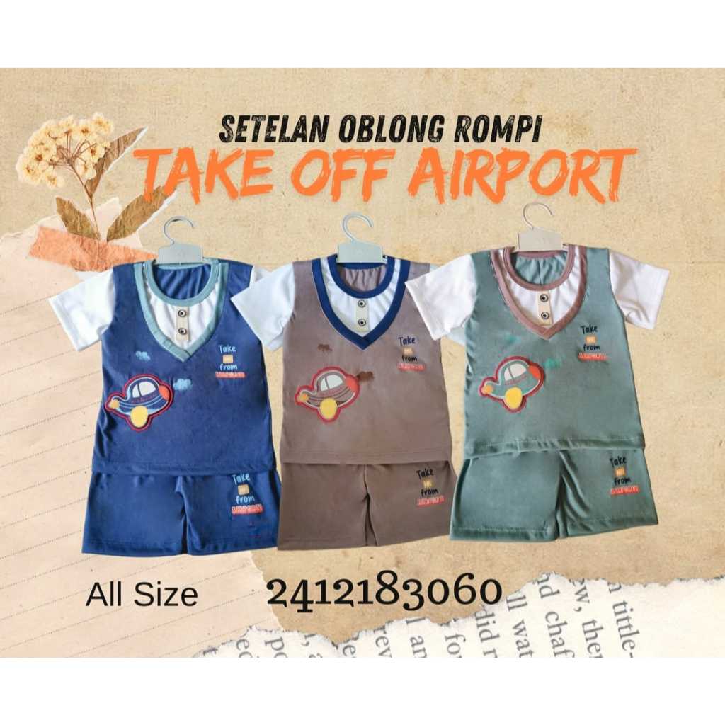 Jual Baby Kenaz Setelan Oblong Rompi Anak Laki Laki Take Of Airport 1 ...