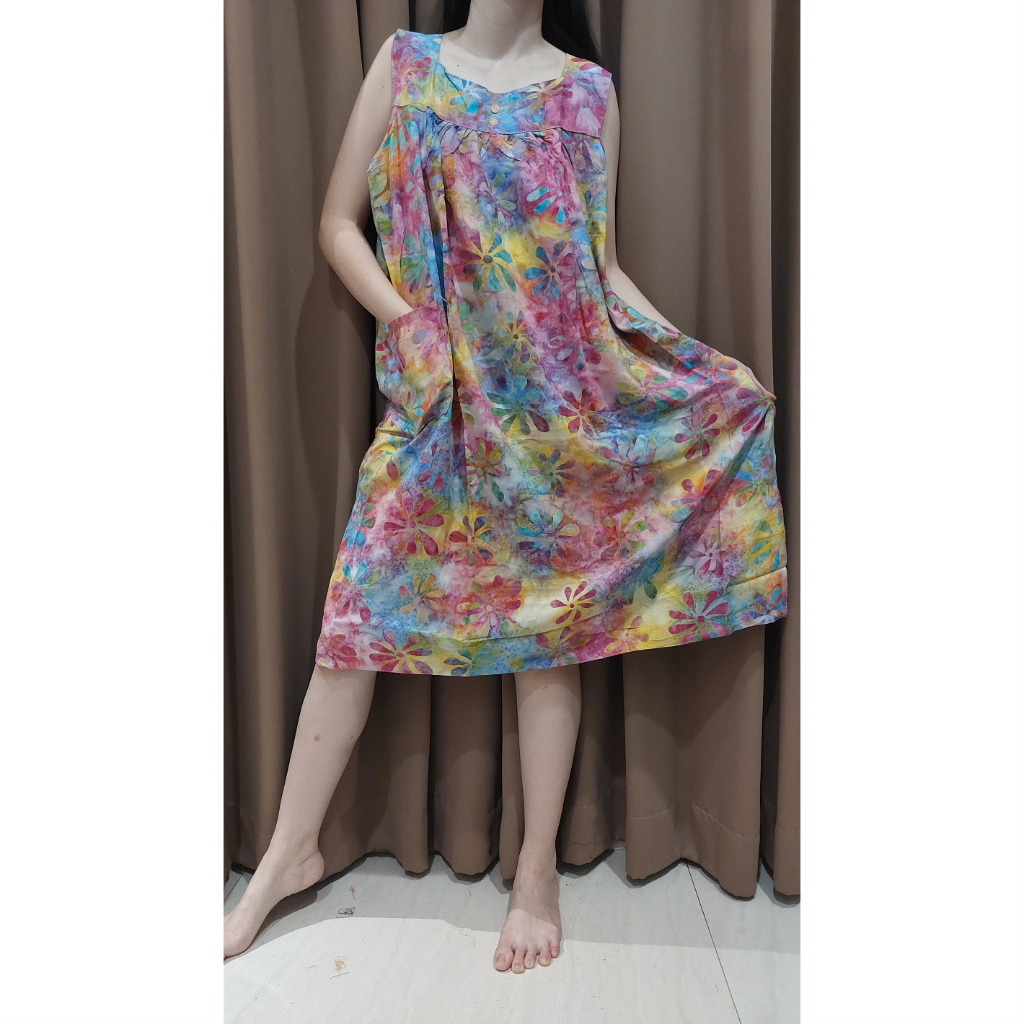 Jual Baju Tidur Batik Anita Daster Tanpa Lengan Size XL | Shopee Indonesia