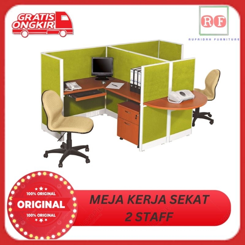 Jual Meja Kerja Sekat 2 Orang / Workstation Minimalis / Meja Kantor ...