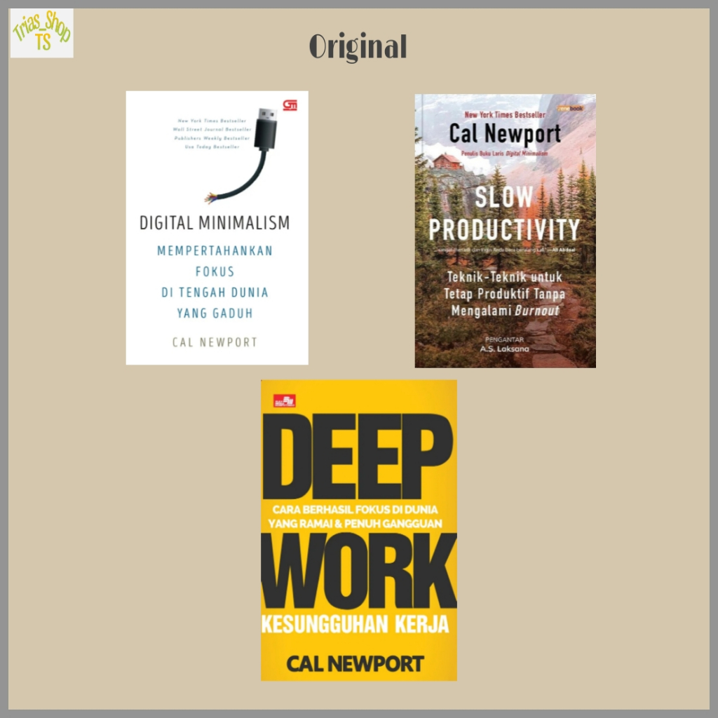Jual Buku Deep Work Digital Minimalism Slow Productivity By Cal Newport | Shopee Indonesia