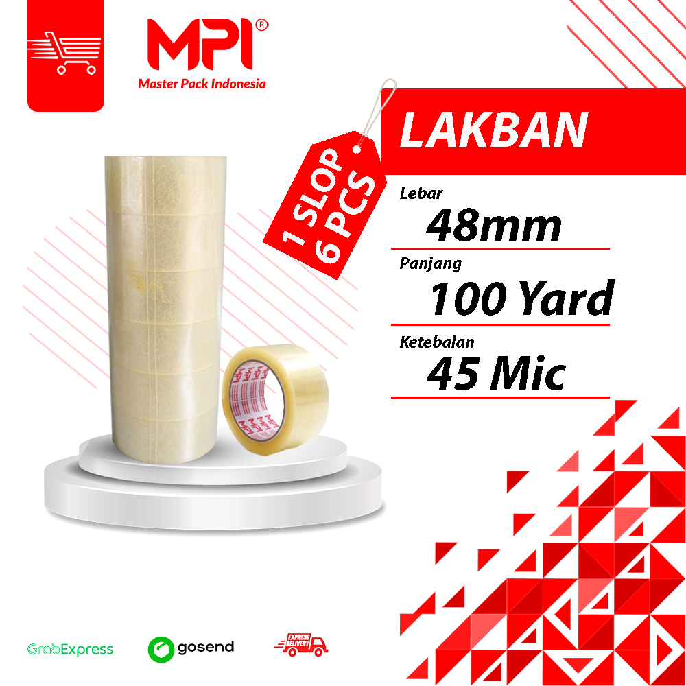 Jual LAKBAN BENING - LAKBAN COKLAT MPI 48MM X 100 YARD 1 SLOP ISI 6 PCS ...