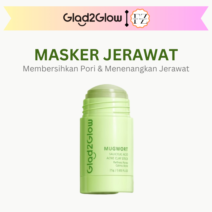 Jual Glad2Glow Mugwort Clay Mask Stick Salicylic Acid Acne - 25g | Shopee Indonesia