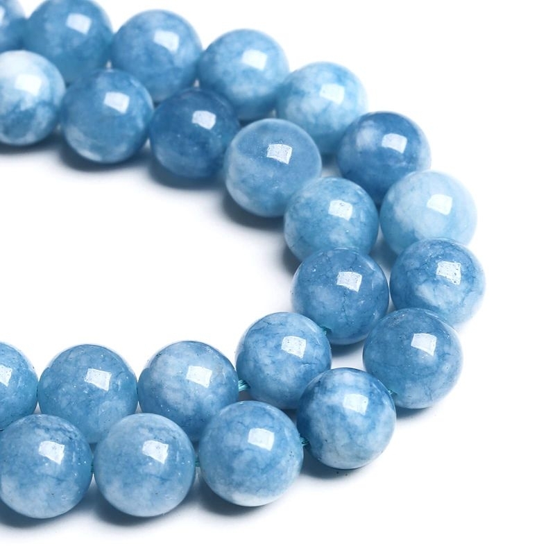 Jual AAA Batu Alam Blue Aquamarine Jade Soft 6mm | Shopee Indonesia
