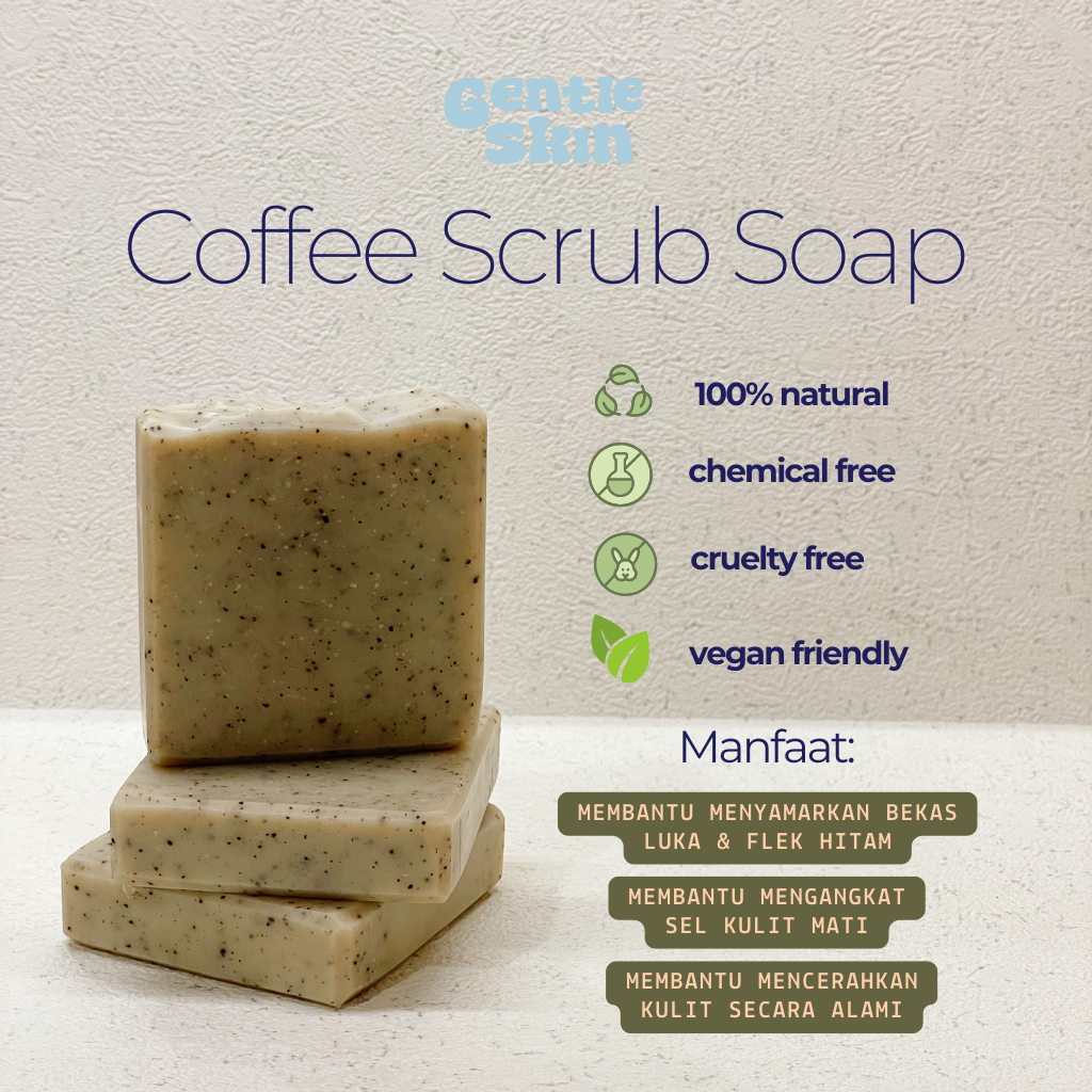 Jual GENTLE SKIN Coffee Scrub Soap - Natural Handmade Soap (Eksim, Psoriasis, Kulit Kering ...