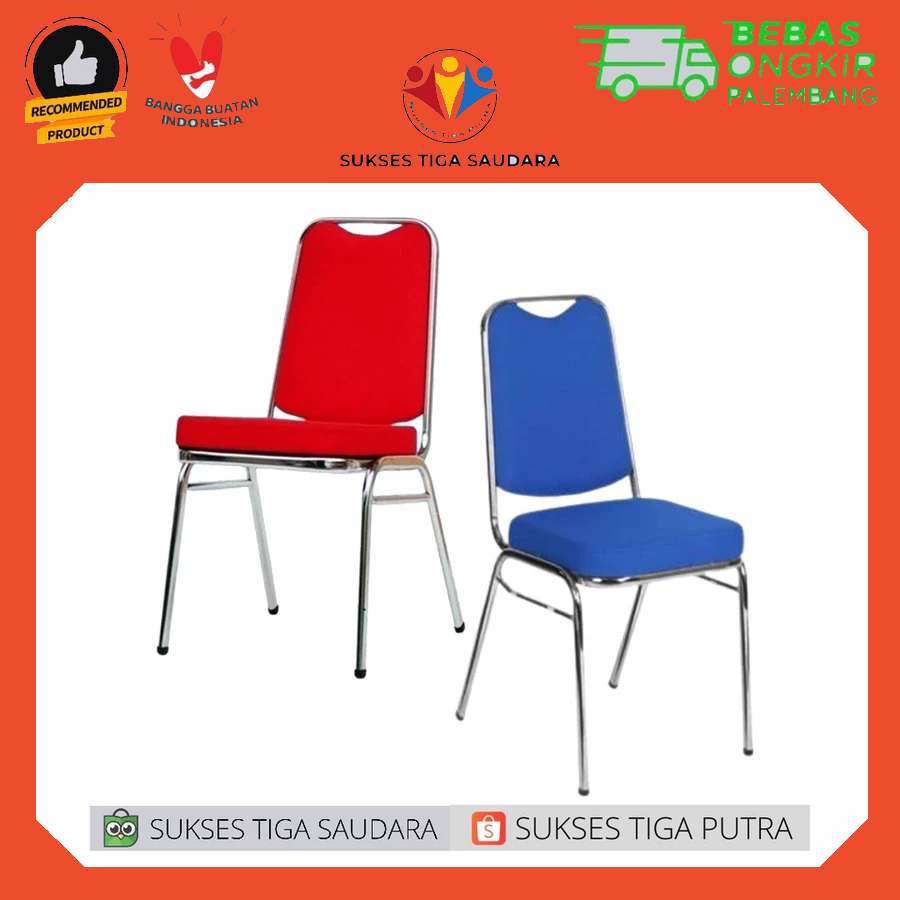 Jual KURSI SUSUN KAKI STAINLESS SANDARAN HAJATAN BESI BUSA STAFF ...