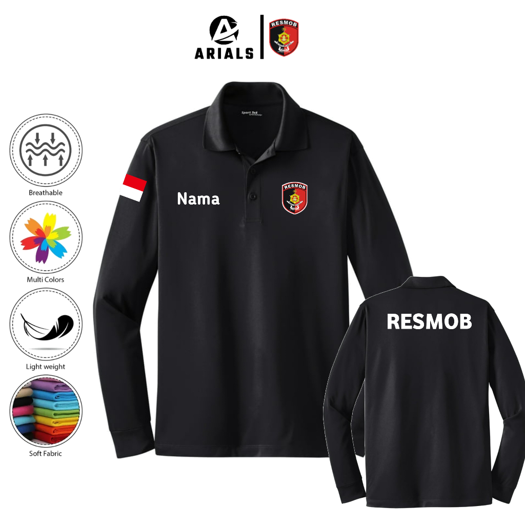 Jual Arials Polo shirt Baju Kaos Kerah Lengan Panjang Polisi RESMOB ...